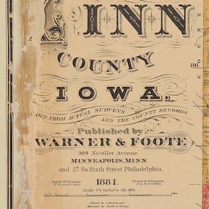 1881 Farm Line Map of Linn County Iowa - Etsy