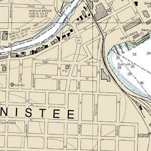 2015 Nautical Map of Manistee Harbor Manistee County Michigan - Etsy