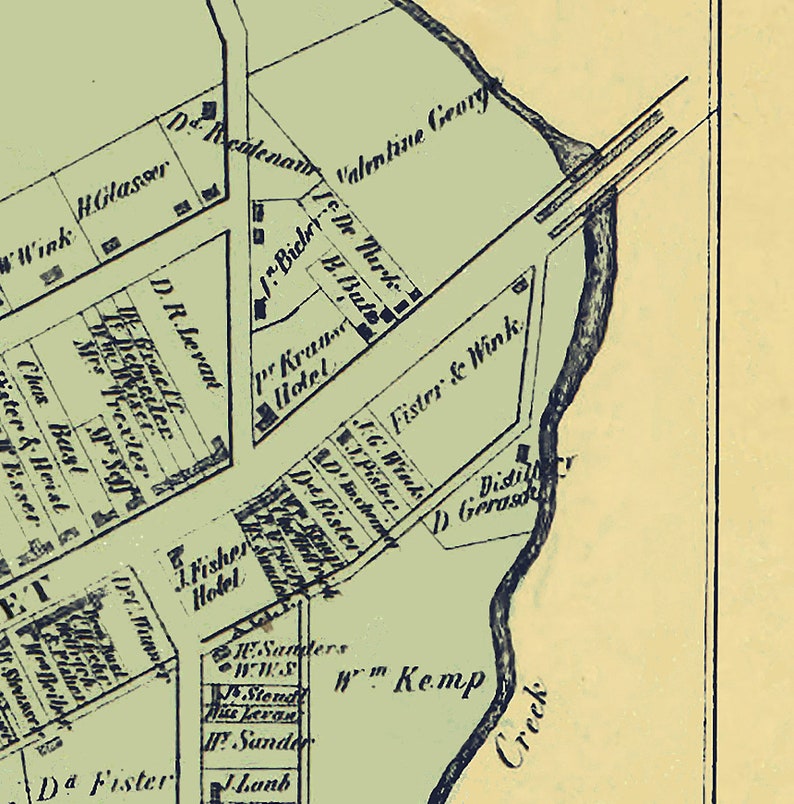 1860 Town Map of Kutztown Berks County Pennsylvania - Etsy