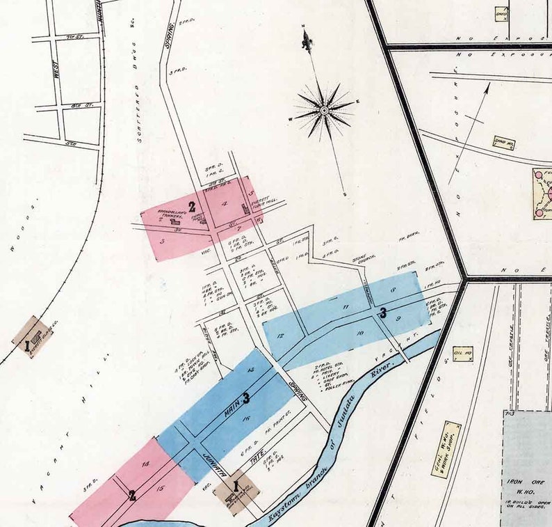 1885 Town Map of Everett Bedford County Pennsylvania - Etsy