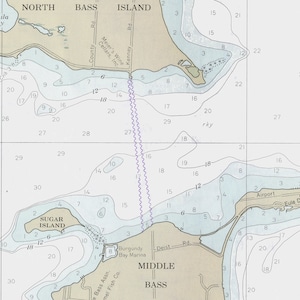 1980 Nautical Map of North Bass and Middle Bass Island Lake Erie - Etsy