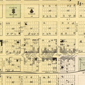 1887 Town Map of Seneca Nemaha County Kansas - Etsy