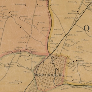 1894 Map of Berkeley County West Virginia Martinsburg - Etsy