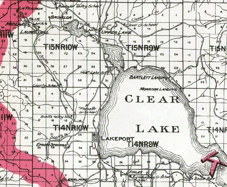1914 Map of Lake County California - Etsy