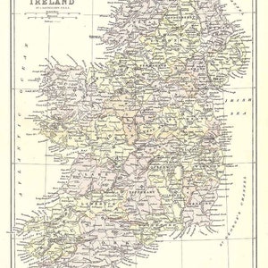1885 Map of Ireland - Etsy