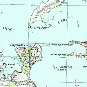 1982 Map of Gun Lake Yankee Springs Michigan - Etsy