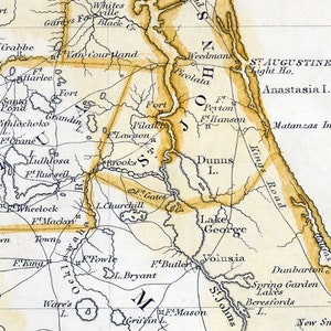 1845 Map of Florida - Etsy