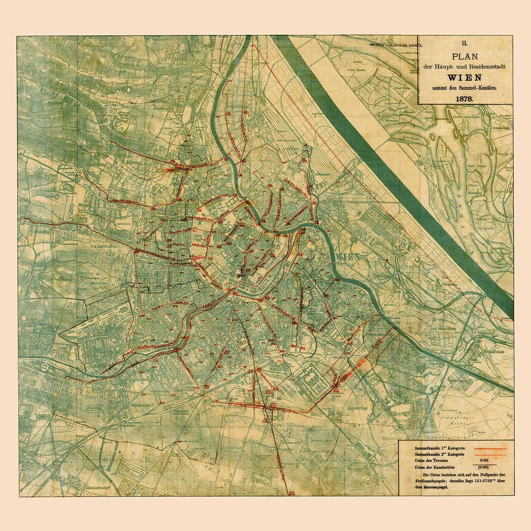 1878 Map of Vienna Austria - Etsy
