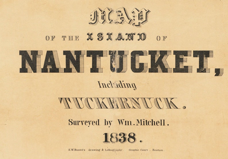 1838 Map of the Island of Nantucket Massachusetts - Etsy