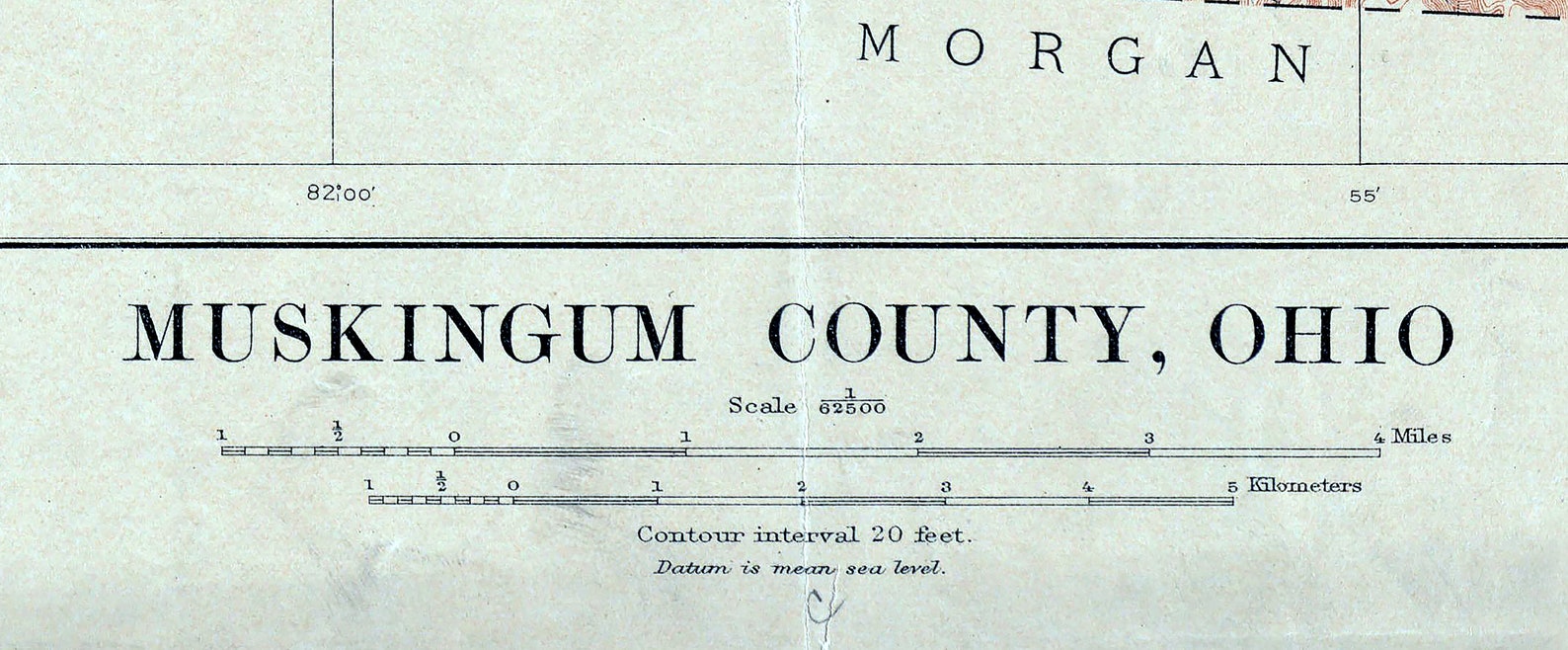 1912 Map of Muskingum County Ohio - Etsy