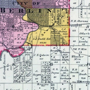 1901 Map of Berlin Township Green Lake County Wisconsin - Etsy