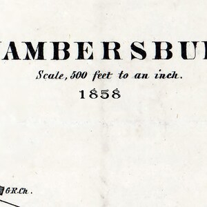 1858 Map of Chambersburg Franklin County Pennsylvania - Etsy