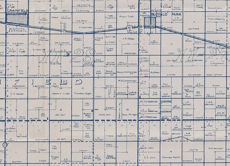 1920 Map of Grove County Kansas Oil and Gas Wells - Etsy