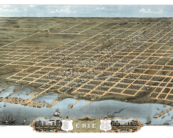 Erie County Map, Original 1900 State of Pennsylvania Atlas, Crawford ...