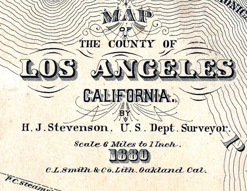 1880 Map of Los Angeles County California - Etsy