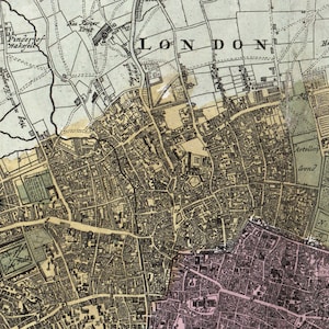 1740 Map of London England - Etsy
