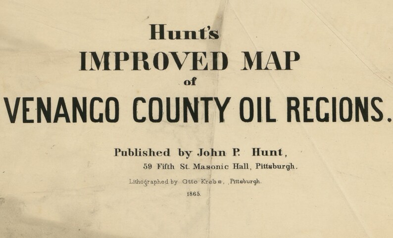 1865 Map of Venango County Oil Regions | Etsy