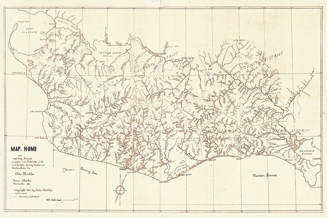 1901 Map of Nome Alaska - Etsy