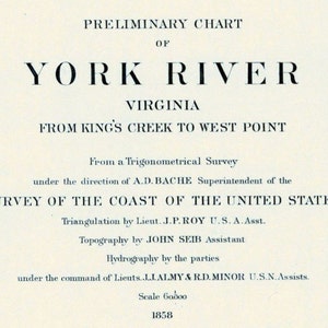1858 Map of the York River Virginia - Etsy