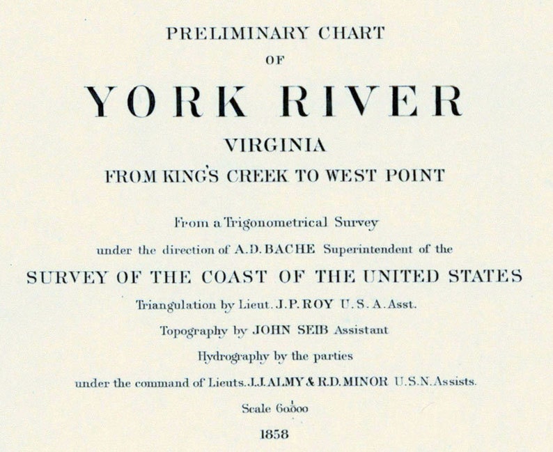 1858 Map of the York River Virginia - Etsy