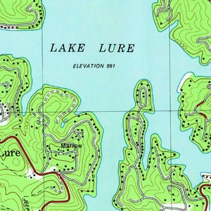 1982 Map of Lake Lure North Carolina Chimney Rock - Etsy