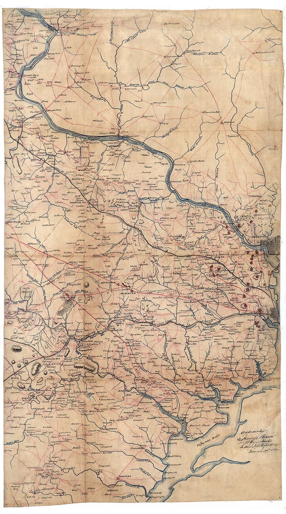1864 Map of Fairfax County Virginia and Parts of Loudoun and - Etsy