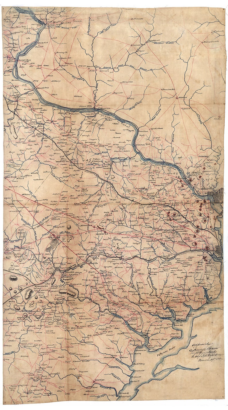 1864 Map of Fairfax County Virginia and Parts of Loudoun and - Etsy