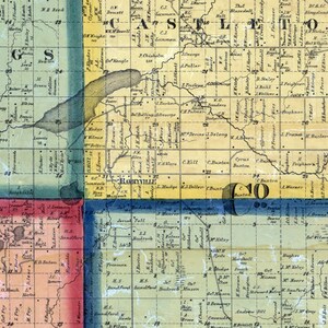 1860 Farm Line Map of Eaton and Barry County Michigan Hastings - Etsy