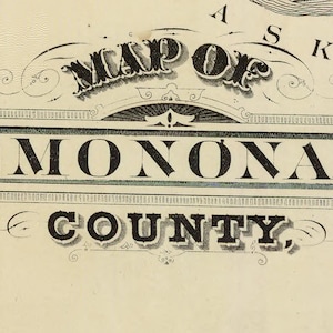 1875 Map of Monona County Iowa - Etsy