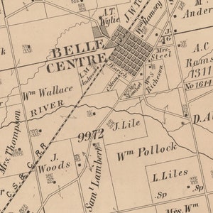 1875 Map of Richland Township Logan County Ohio - Etsy