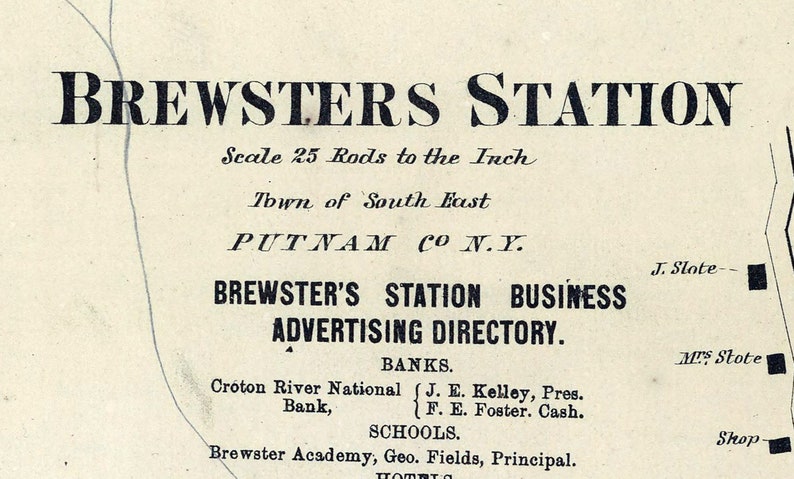 1867 Map of Brewsters Station and Patterson Putnam County New York - Etsy