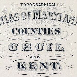 1873 Map of Cecil and Kent County Maryland - Etsy