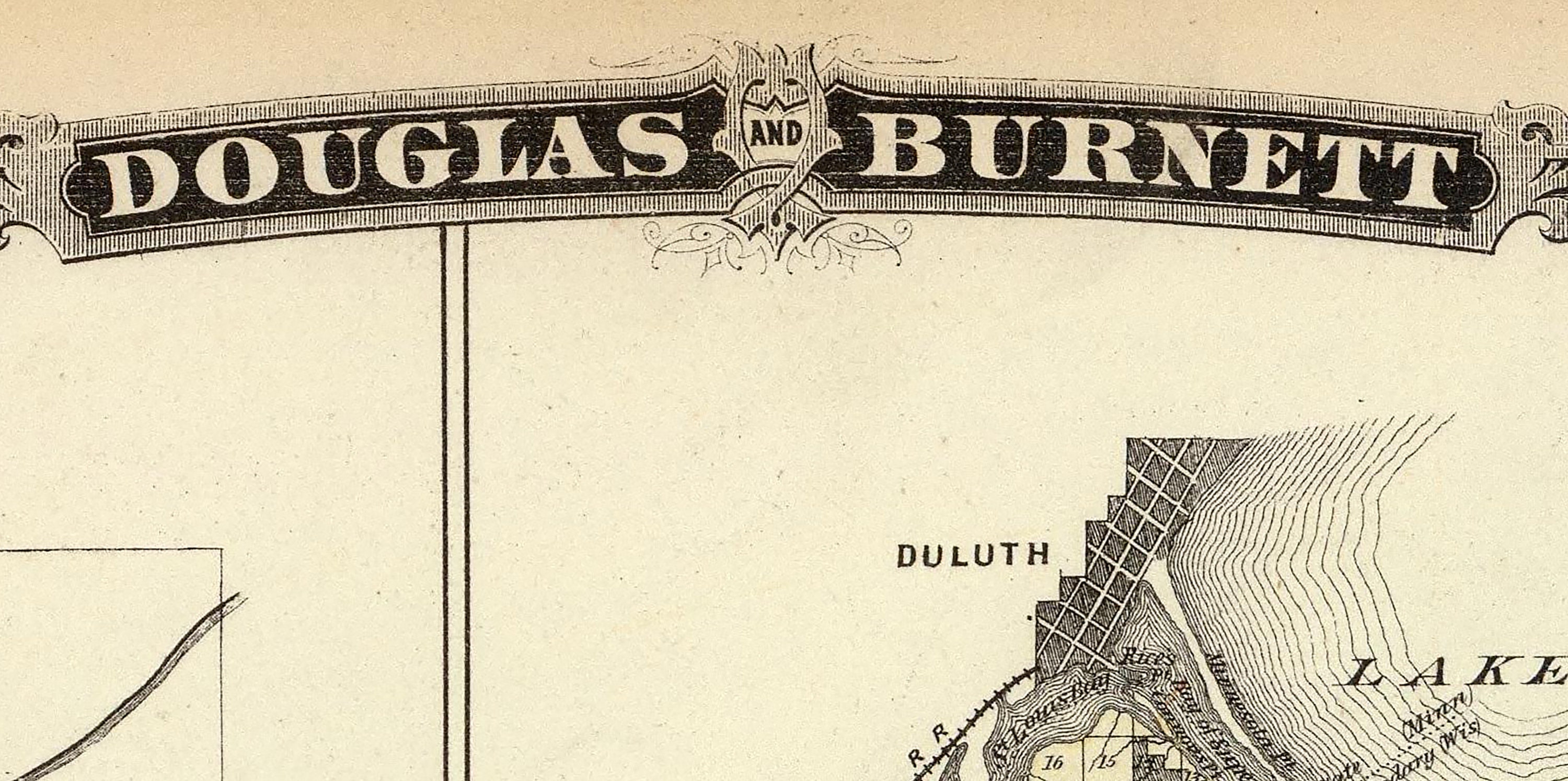 1878 Map of Douglas and Burnett County Wisconsin - Etsy