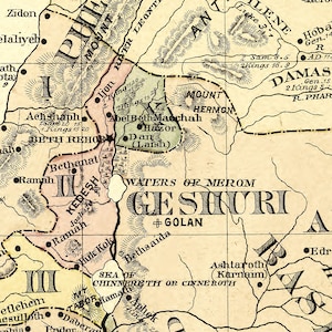 1881 Map of Palestine Old Testament Sketch - Etsy