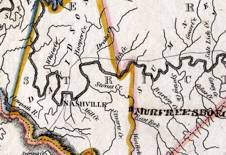 1814 Map of the State of Tennessee - Etsy