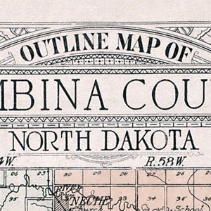 1928 Map of Pembina County North Dakota - Etsy