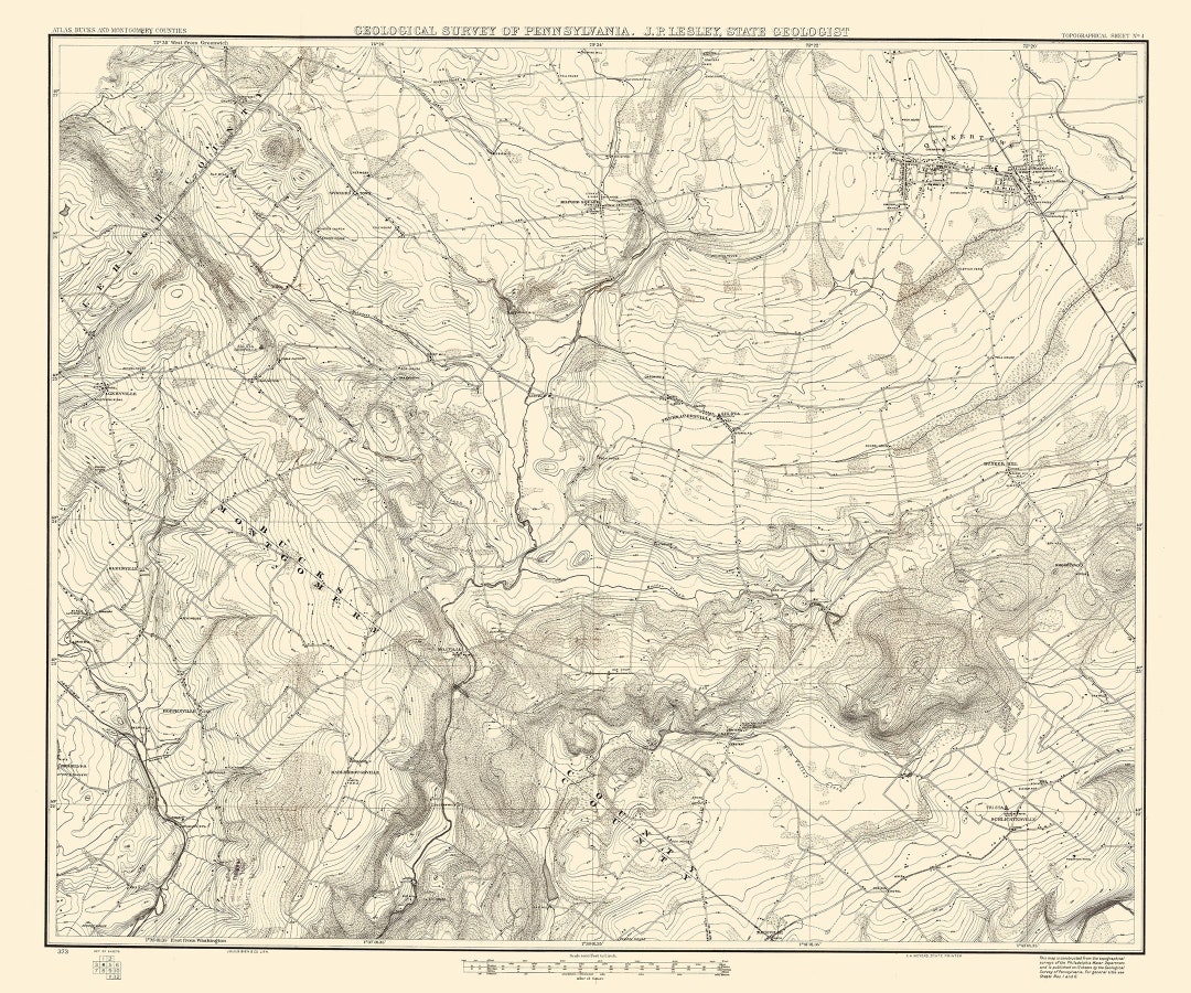 1881 Map of Quakertown Region Bucks County Pennsylvania - Etsy