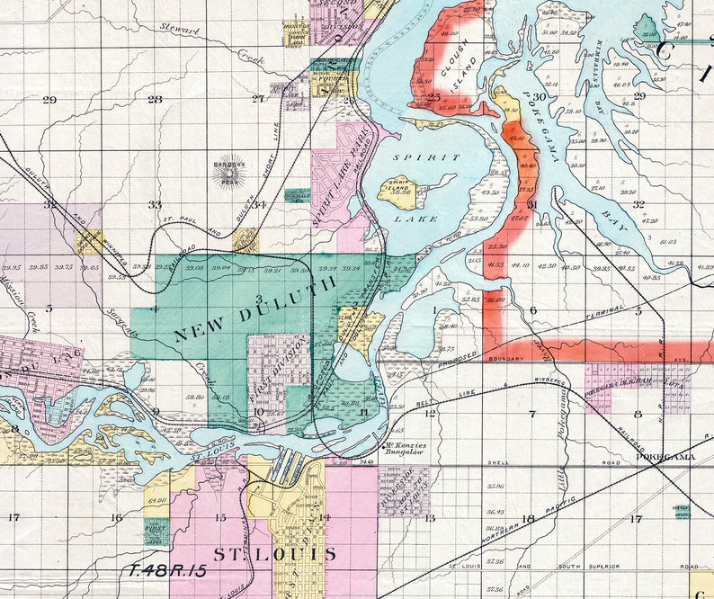 1891 Map of the City of Superior and the Head of Lake Superior - Etsy ...