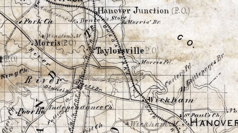 1871 Map of Hanover County Virginia - Etsy