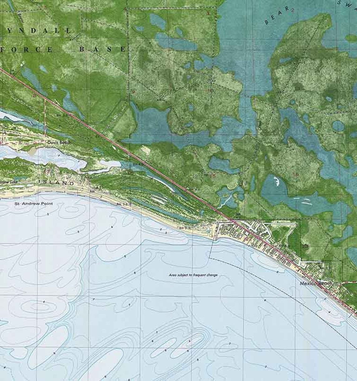 1982 Nautical Map of Beacon Hill Florida Mexico Beach - Etsy