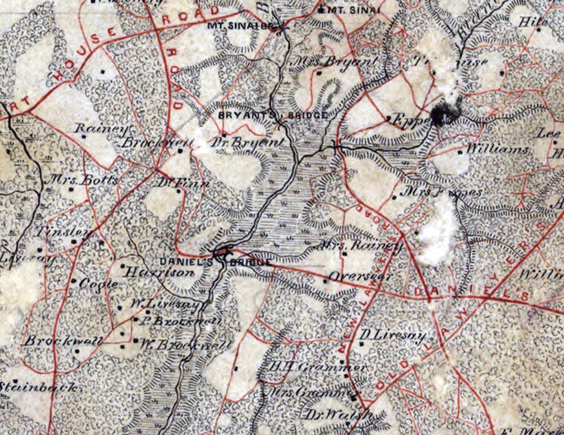 1863 Map of Prince George County Virginia Family Names - Etsy