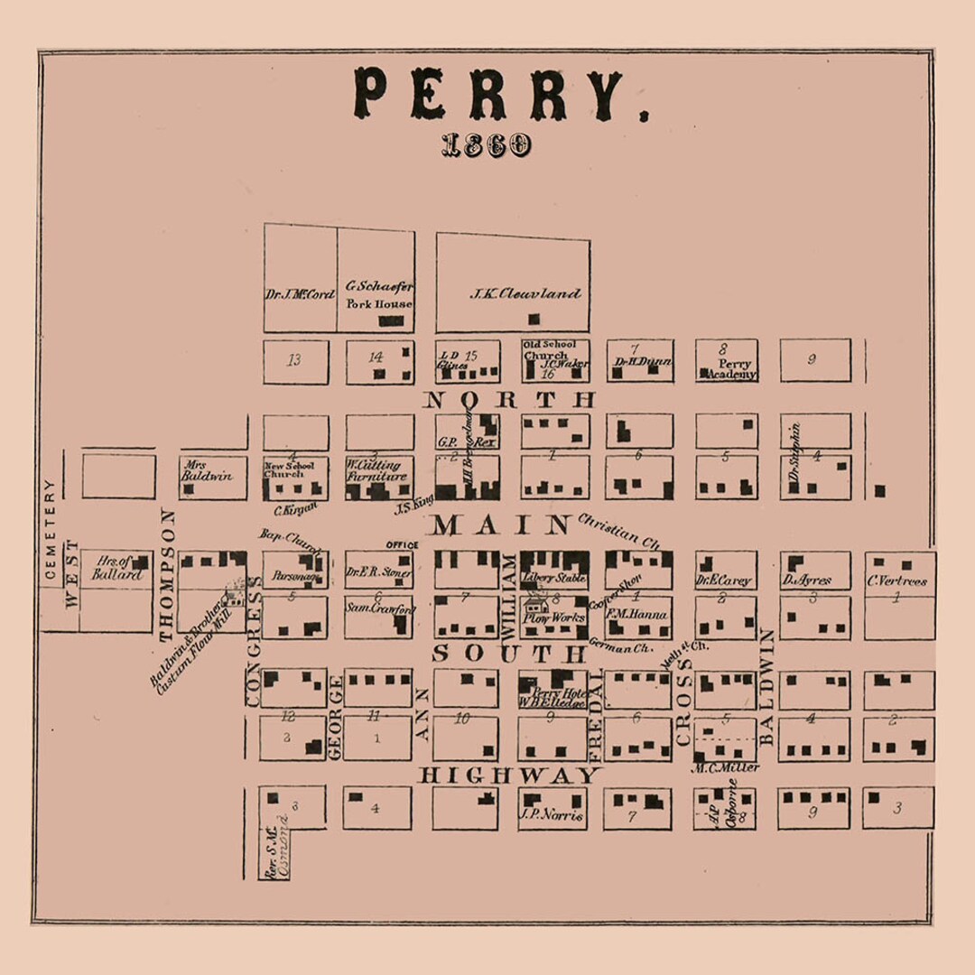 1860 Map of Perry Pike County Illinois - Etsy