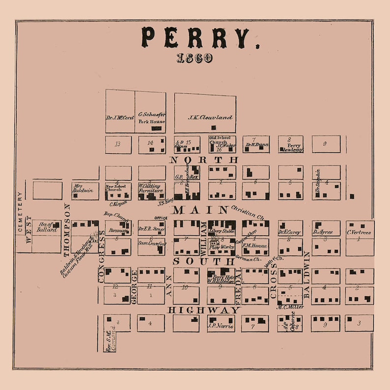 1860 Map of Perry Pike County Illinois - Etsy