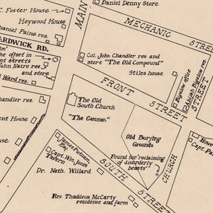 1776 Town Map of Worcester Massachusetts - Etsy