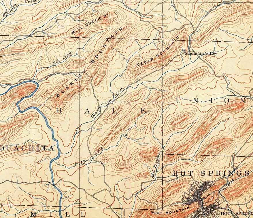 1890 Topo Map of Hot Springs Arkansas - Etsy
