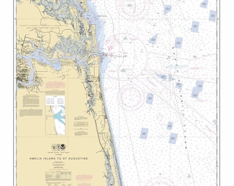 1925 Nautical Map of Saint Augustine Florida to Sapelo Sound | Etsy