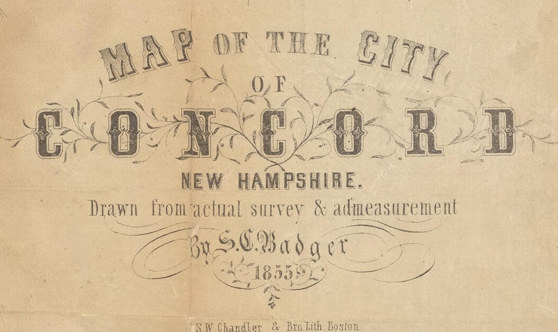 1855 Mapa de Concord New Hampshire - Etsy España