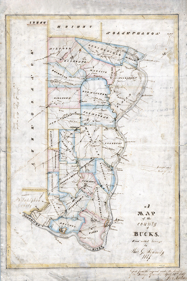 1817 Map of Bucks County Pennsylvania - Etsy