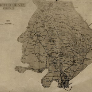 1862 Map of Henrico County Virginia Family Names Genealogy - Etsy