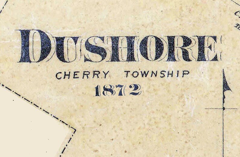 1872 Town Map of Dushore Sullivan County Pennsylvania - Etsy
